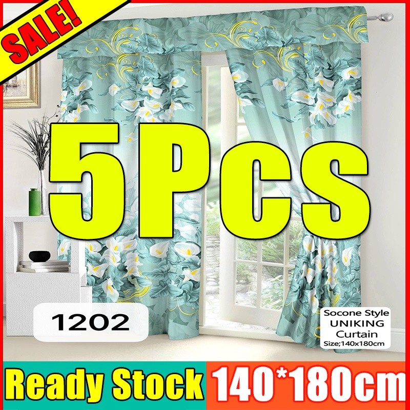 5Pcs Curtain Sale For Window Set 3 In 1 Curtin Long for Door Kurtina ...