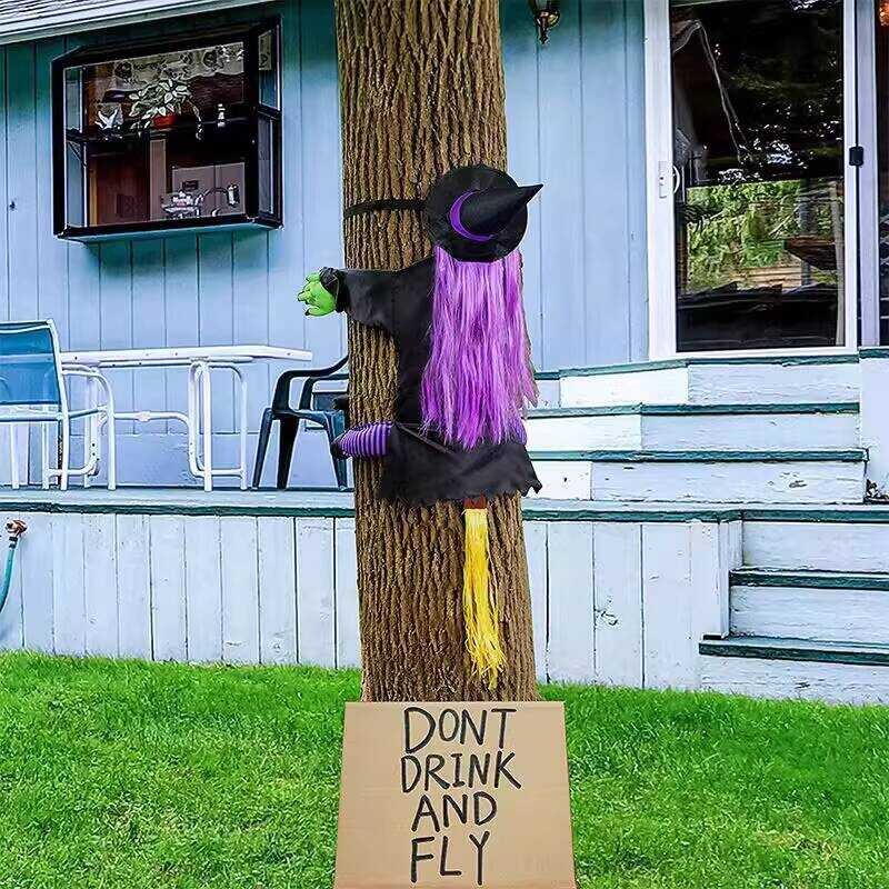 Halloween Decoration Witch Climbing Tree Hugging Tree Outdoor Props ...