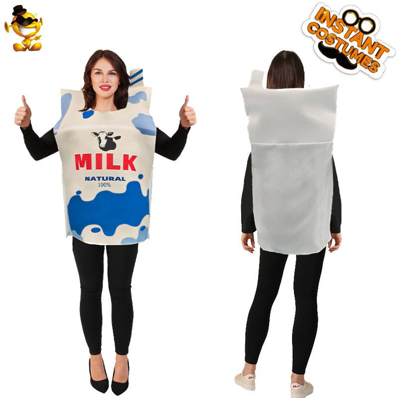 Halloween Adult Milk Box Dress Up Costume Funny Party Costume COS Role ...