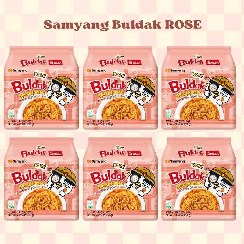 Samyang Buldak ROSE - 1Pack (5Pcs) Spicy Korean Instant Noodles Ca0 ...