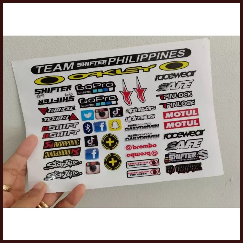 Helmet Lens Visor Sticker Set Decals ( Shifter PH) Waterproof ...