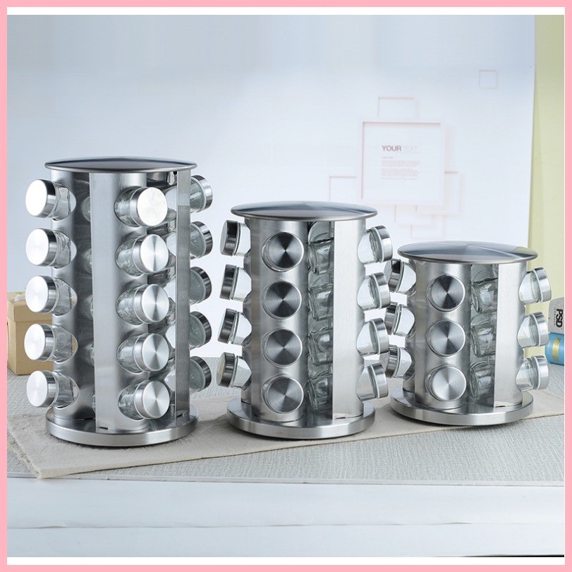 Spice Rack With 8.12.16.20 Jars, Countertop Spice Tower, Round Spice ...