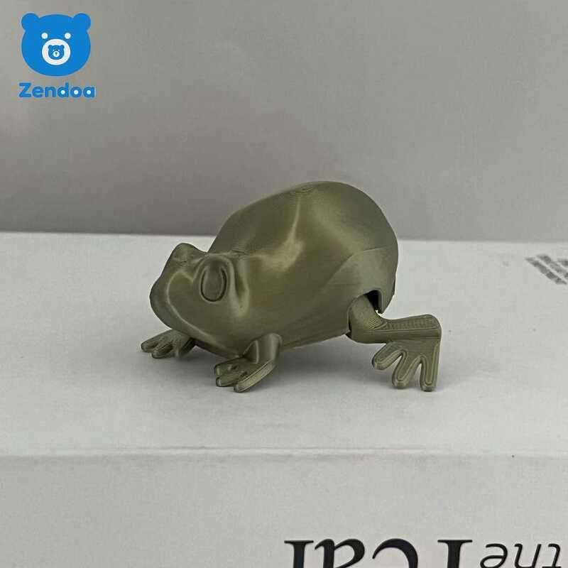 ZENDOA Realistic 3D Printed Frog Model Movable Flexible Jumping Desk ...