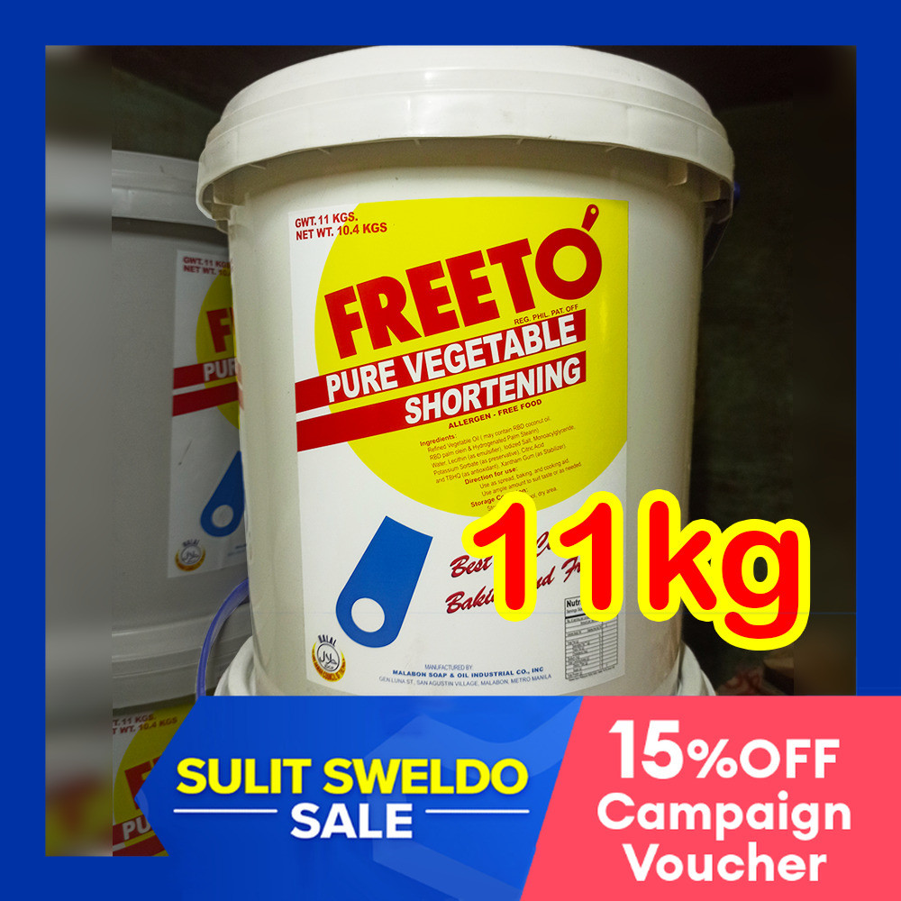 FREETO 11kg Vegetable SHORTENING for Lard Halal Keto Lauric Organic ...