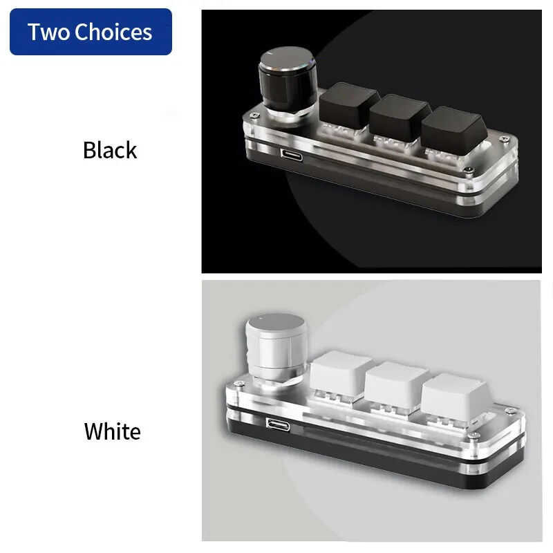 3Keys Mechanical Keyboard For Photoshop USB Macro Custom RGB Gaming ...