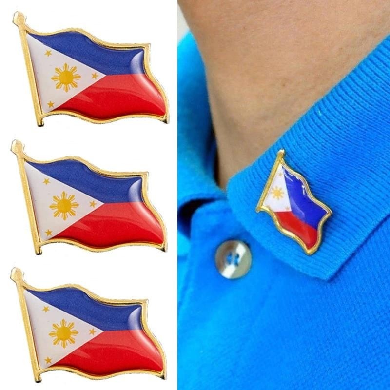 National flag metal badge brooch Philippine national flag badge ...
