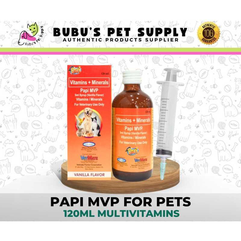 PAPI MVP MULTIVITAMINS FOR DOGS AND CATS 120Ml WITH FREE SYRINGE ...