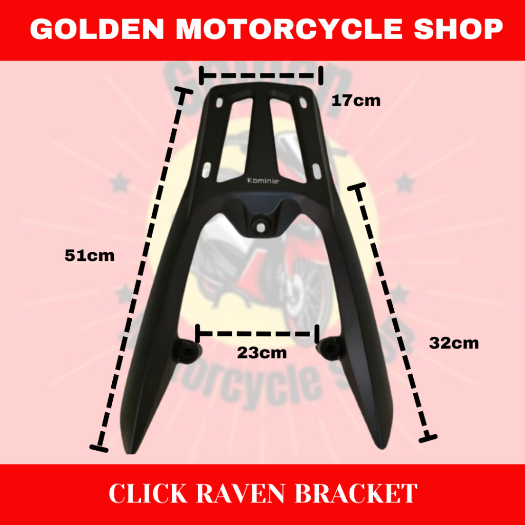 KOMINIE MOTORCYCLE TOP BOX BRACKET FOR HONDA CLICK 125/150 RAVEN ...