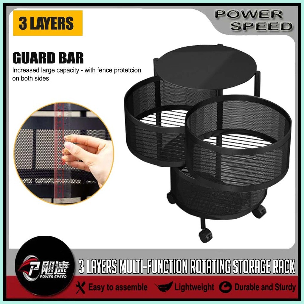 Power Speed Multi-use Rotating Storage Rack Fruit Vegetable Basket ...
