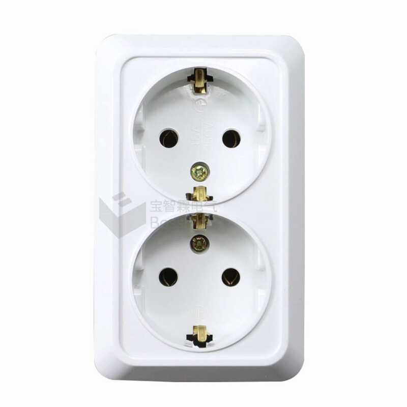 16A European Standard Two-position Surface-mounted Wall German Korean ...
