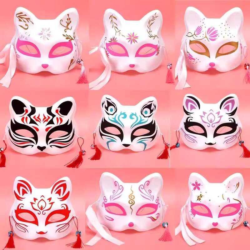 Foxes Mask Japanese Cosplay Rave Hand-Painted Anime | Shopee Philippines