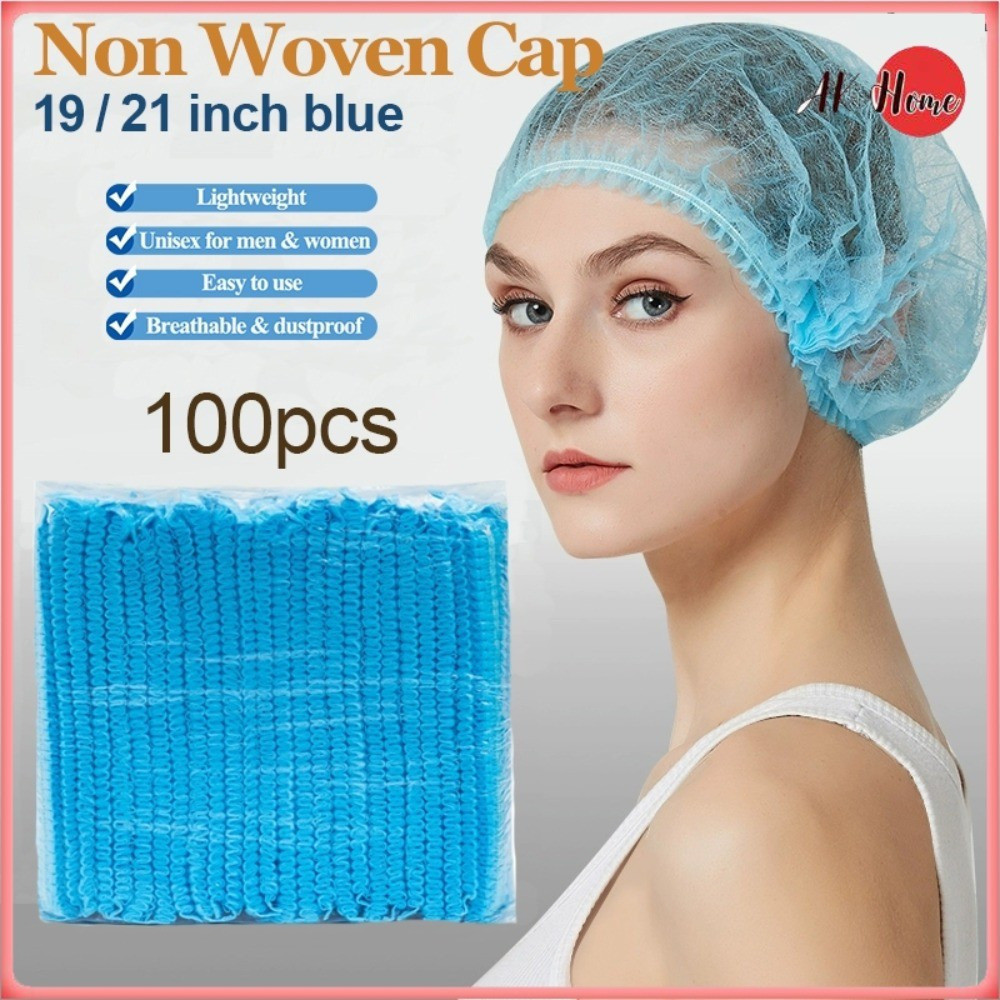 100Pcs Shower Cap Disposable Head Cap Medical Non Woven Cap Surgical Cap Bouffant Cap Hair Net ...