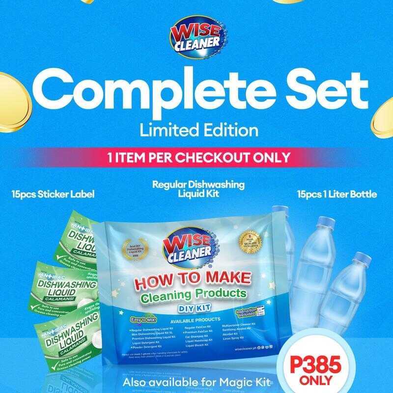 DISHWASHING LIQUID KIT COMPLETE PACKAGE - WISE CLEANER Household ...