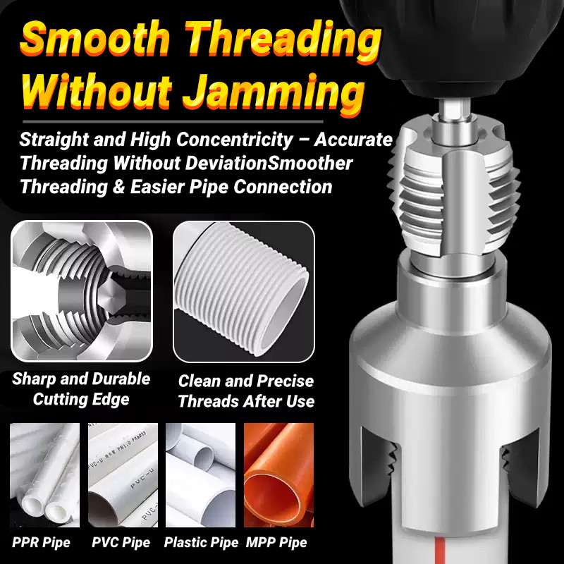 VC Pipe Threading Tool Kit – 1/2" & 3/4"Water Pipe Threader PPR Pipe ...