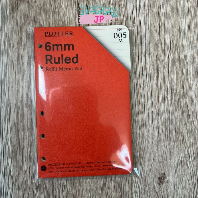 PLOTTER Mini 6-hole size PLOTTER 6mm ruled memo pad, system organizer ...