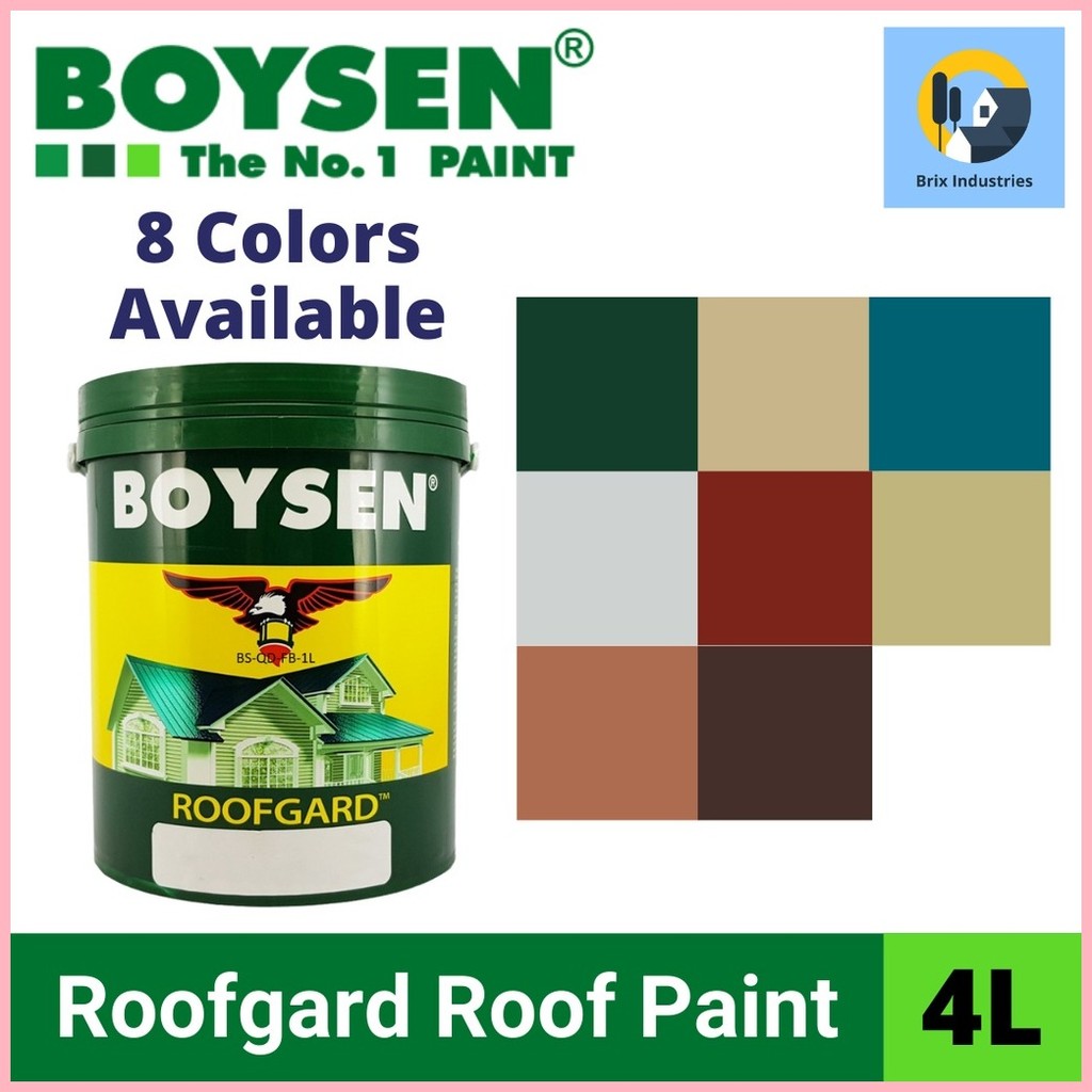 Boysen Roofgard 4 Liters (Gallon) Gloss Acrylic Water-Based Roof Paint ...
