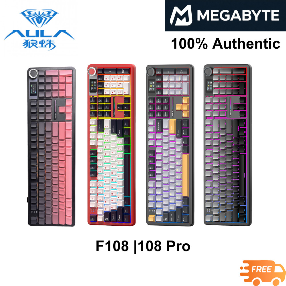 AULA F108 & F108 Pro | Mechanical Keyboard | Wireless/Bluetooth/Wired ...