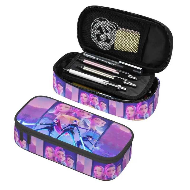 Large Pen Box Kpop Demon Hunters Huntrix Merch 2025 Movie Double Layer ...