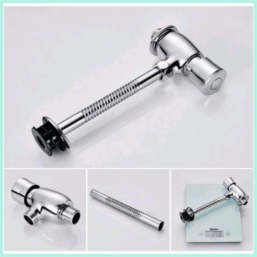 HIGH QUALITY URINAL FLUSH VALVE ONLY TOILET BRASS PUSH BUTTON POLISHED ...