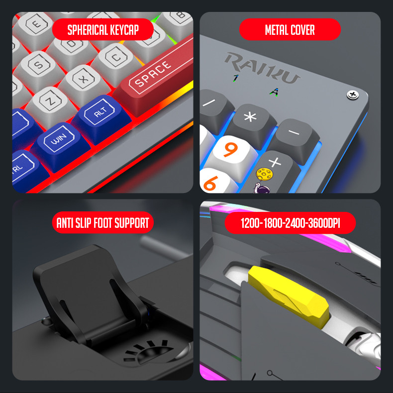 Zeus x RAIKU T98 PRO 94 Keys Metal Cover Rainbow Spherical Keycaps ...