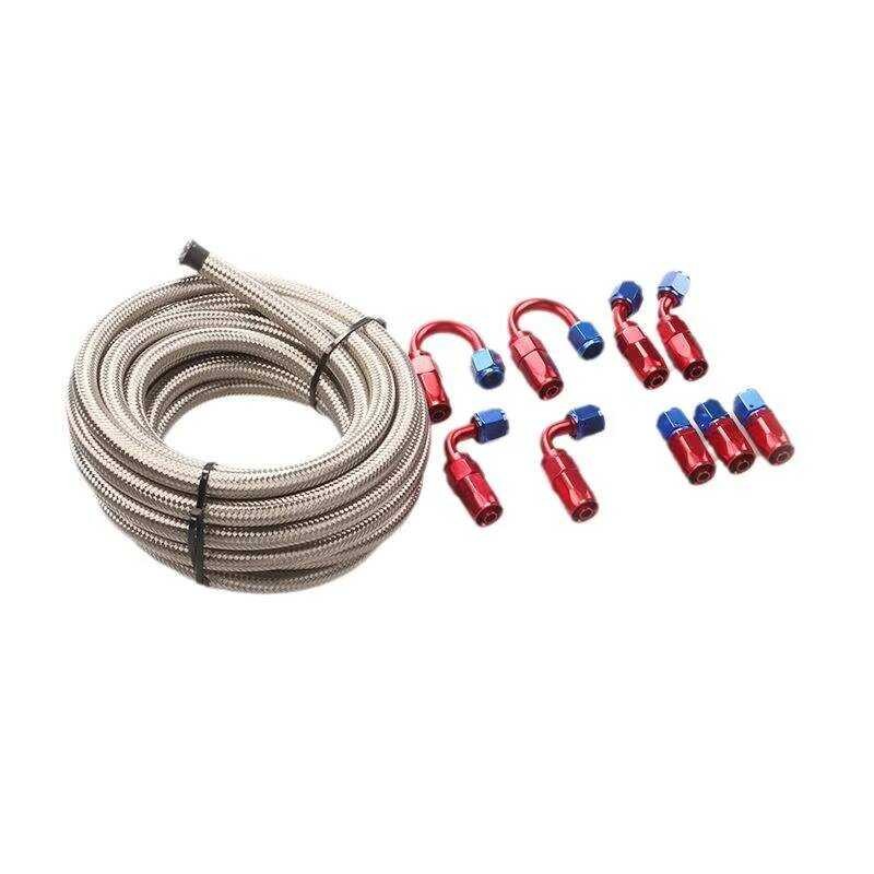 TF AN Pipe M Stainless Steel Braided Fuel Line Hose End Adapter Kit ...