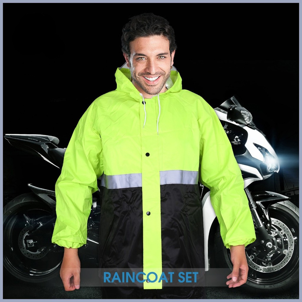 Raincoat Set Jacket Breathable Reflective Hooded Waterproof Sport ...