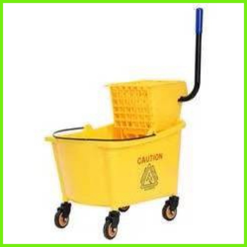 Mop Bucket Squeezer 20L with Wringer (Free Caution Sign) | Shopee ...