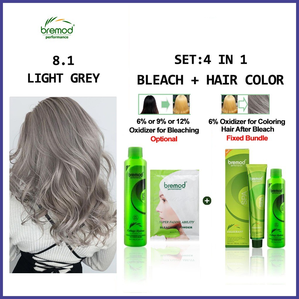 Bremod Hair Color Set Bleach Request Fashion Color Milk Tea Ash ...