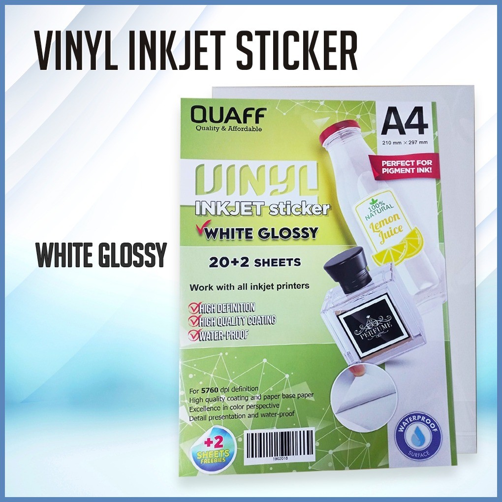 Waterproof QUAFF Vinyl Inkjet Sticker Semi Transparent / Glossy / Matte ...