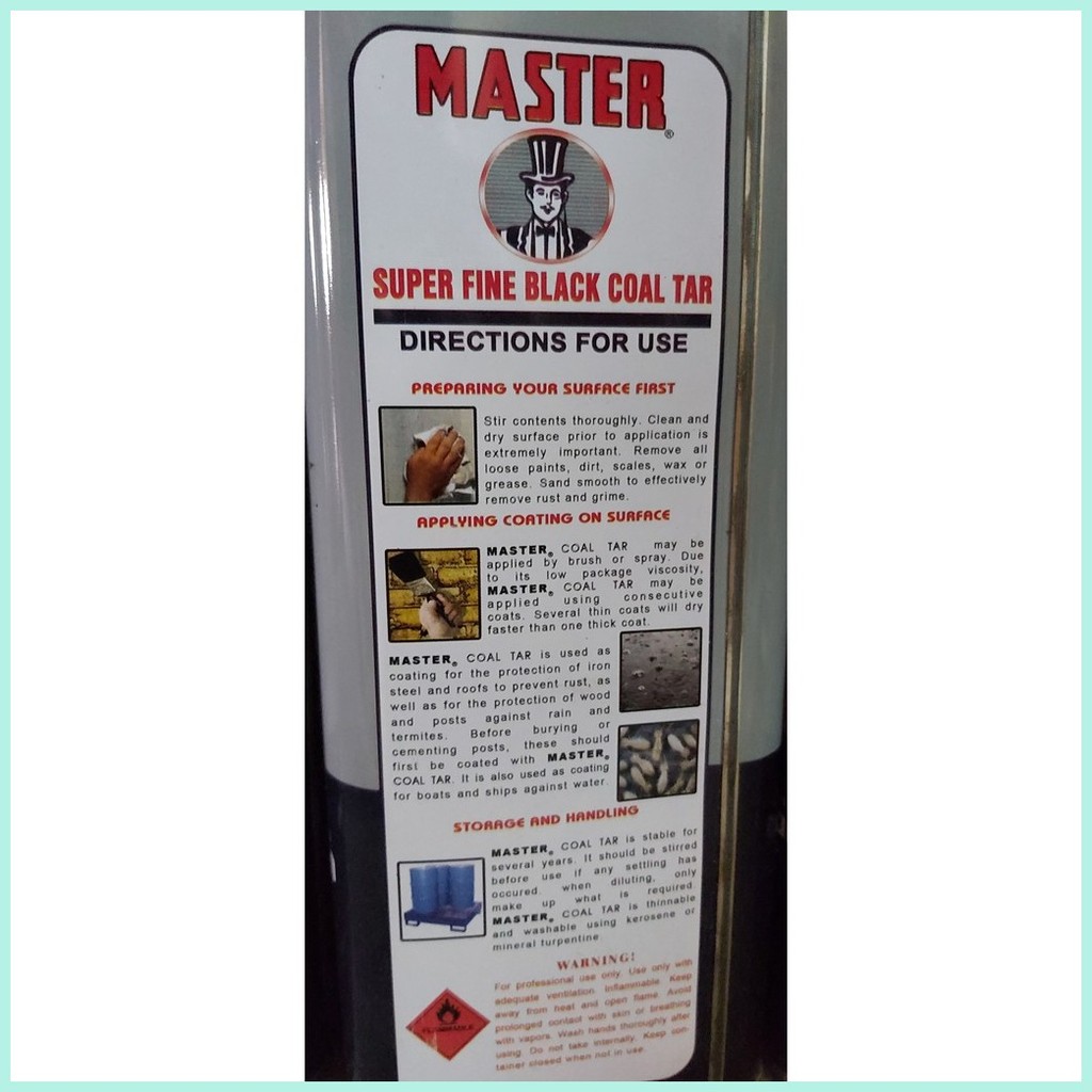 Master Black Coal Tar Super Fine Waterproofing Paint Gallon Size Rust ...