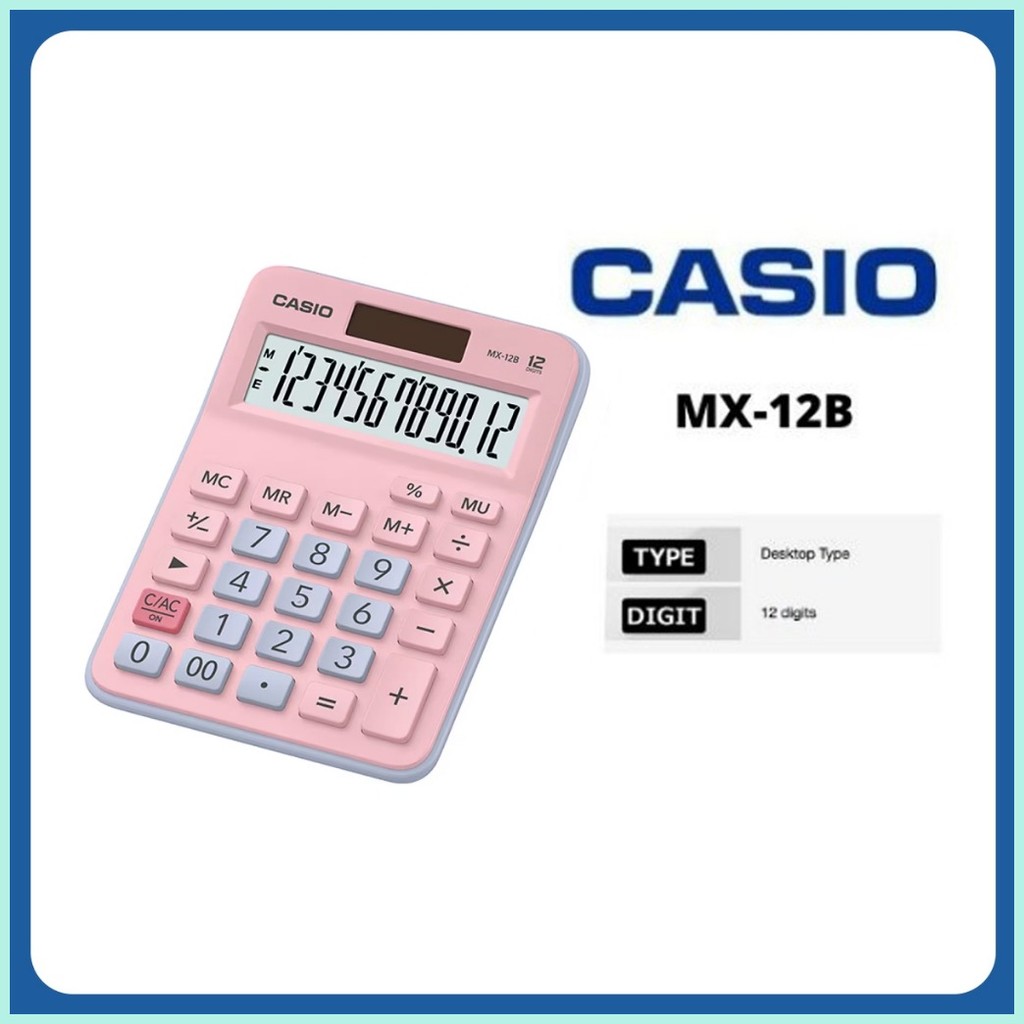Casio MX-12B (Pink) Value Series Basic Calculator for Business (100% ...