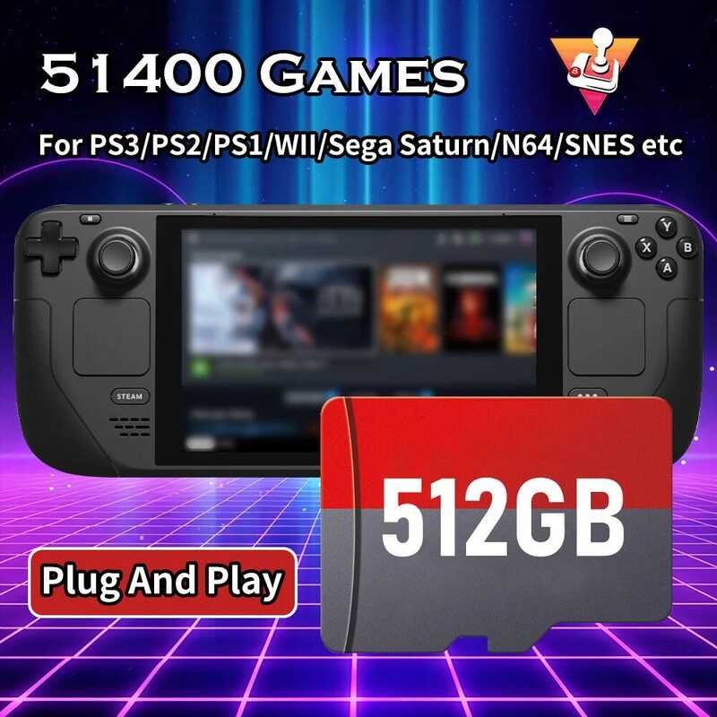 6 512G 2 Gaming TF Card With 51400 Retro Games Batocera Memory For ...