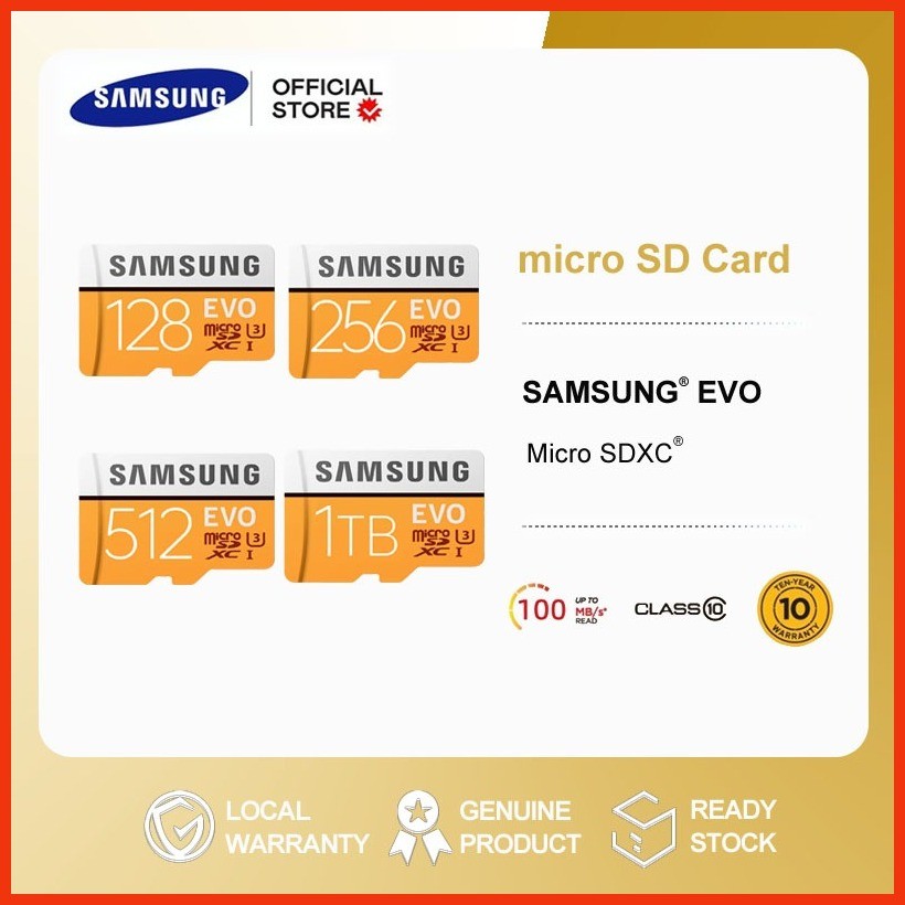 Samsung Evo 128GB 256GB 512GB 1TB Micro SD Card Class 10 UHS-I U3 ...