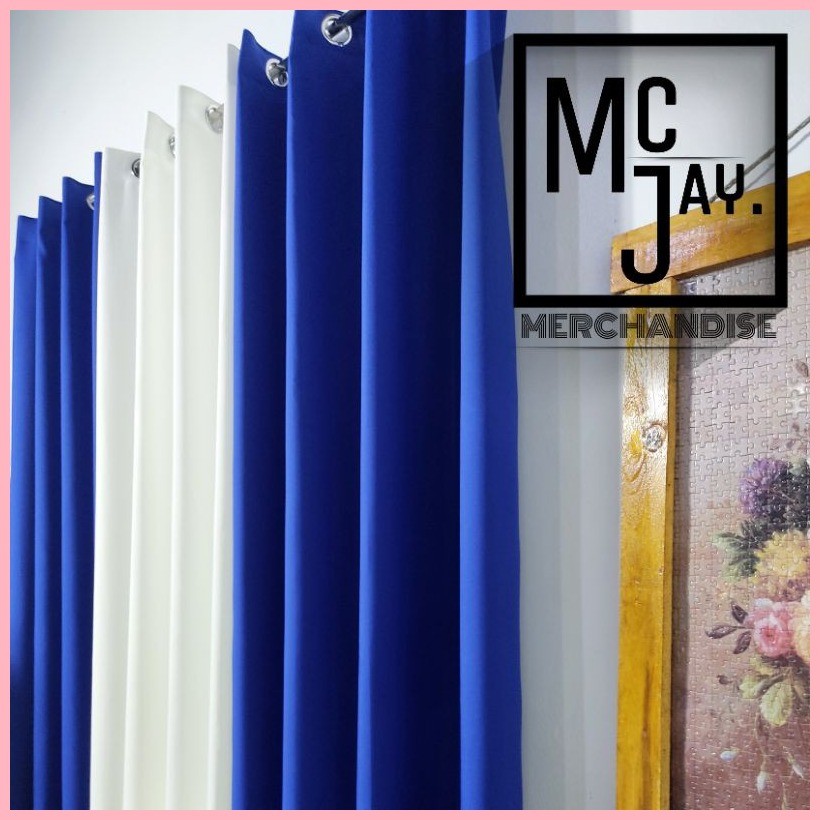 MCJAY - 3in1 Plain Solid Colors Ring Curtain Set (6ft/6.6ft/7ft) - Sold ...
