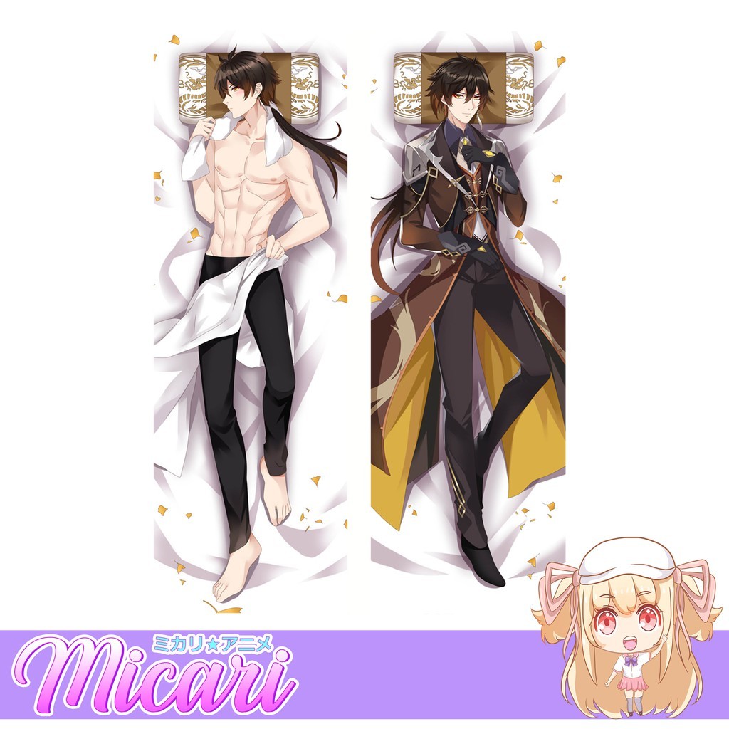 Micari Genshin Impact Zhongli Anime Dakimakura / Half Daki Life Size ...