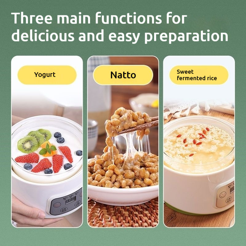 3 In 1 Yogurt Maker Full Automatic Multifunction Yogurt Rice Wine Natto ...