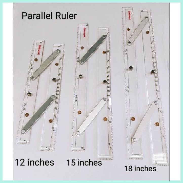 Parallel Ruler with protractor, graduation and compass bearing | Shopee ...