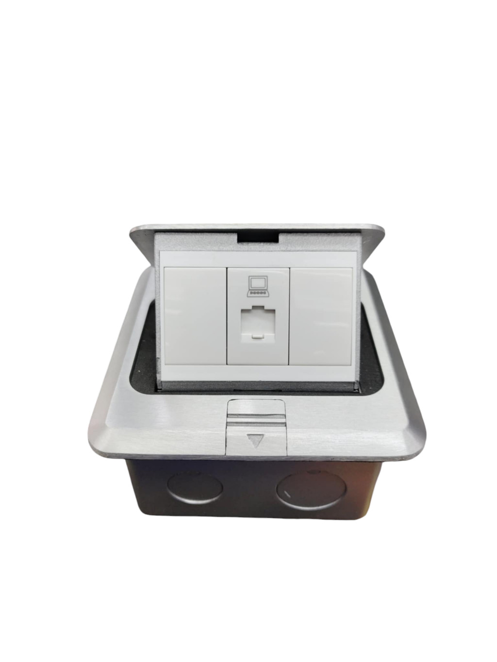 T&J Floor Outlet Pop-up 1 Gang CAT6 Outlet with Metal Utility Box Pop ...