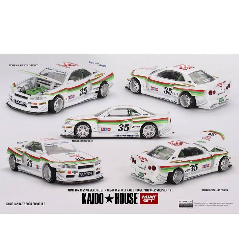 KAIDO House & MINI GT 1:64 Nissan GTR R34 TAMIYA #35 alloy car model ...