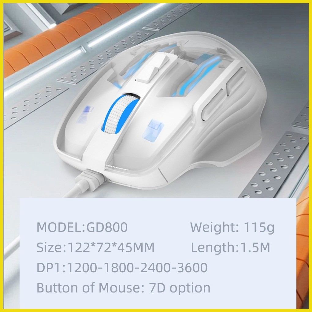 Zeus® transparent wired gaming mouse features 4-level DPI RGB and ...