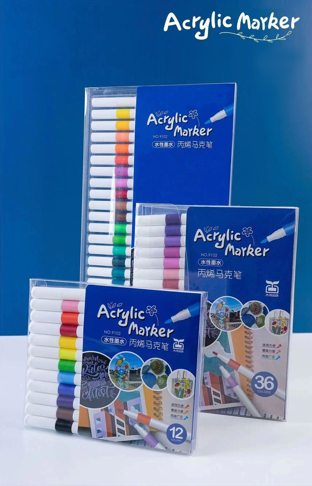 Acrylic marker Pen Coloring Set Quick-drying Watercolor Pen Painting ...