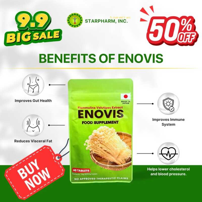 Enovis Food Supplement – Japan Enoki Mushroom - FDA Approved - 1 Pouch ...