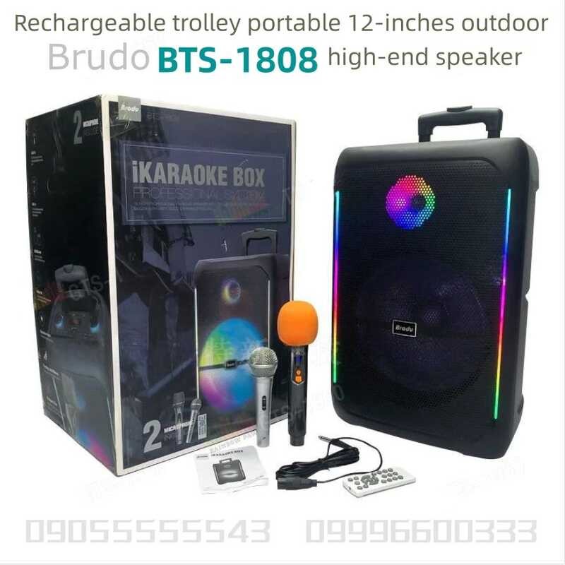 Bts-1808 Ikaraoke Rechargeable Trolley Portable 12-Inch Outdoor High ...