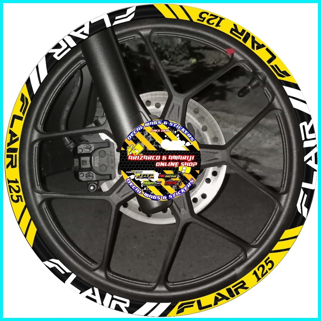 RUSI FLAIR 125 CUTOUT MAGS STICKER DECALS (SET FOR 2 WHEELS, FRONT AND ...