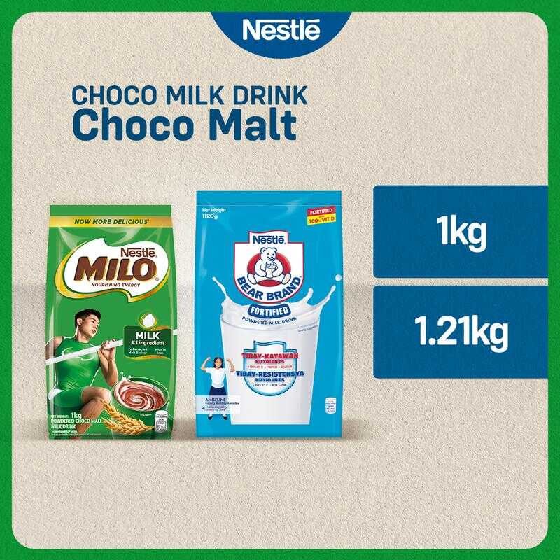MILO Powdered Choco Malt Milk Drink 1Kg And BEAR BRAND Fortified 1.21Kg ...