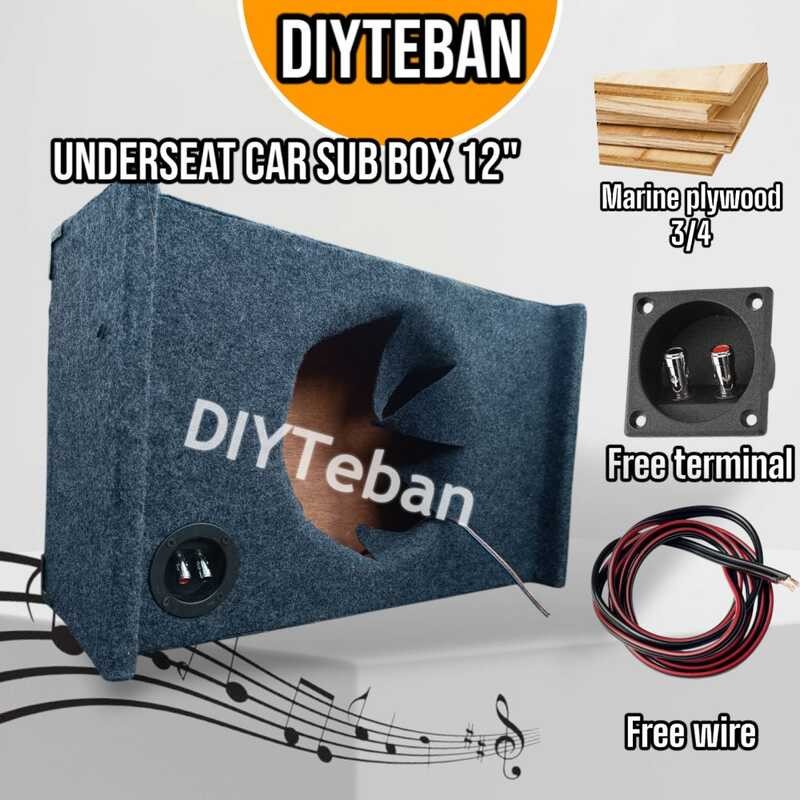 12" Car Underseat Subwoofer Box – Down-Firing Speaker Enclosure F21 ...
