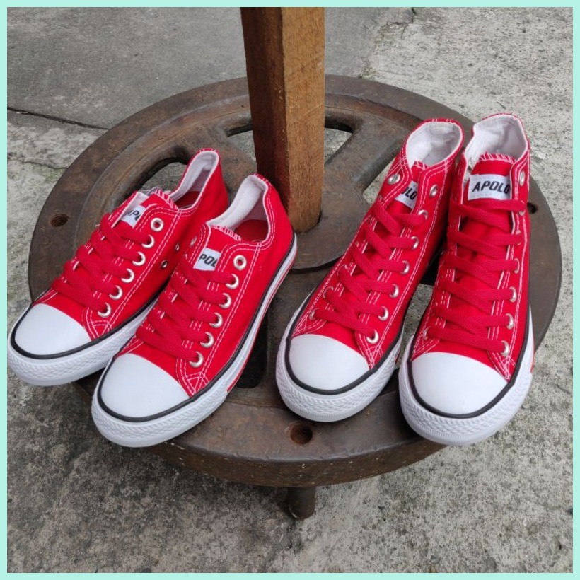 Advan Shoes Apolo Bright Red Low Cut and Hight Cut Shoelace Women's ...