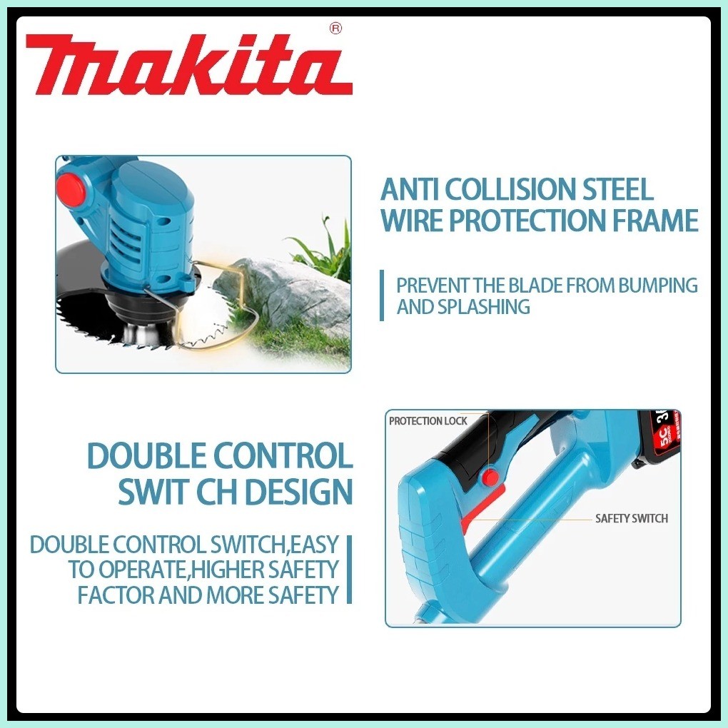 Makita Original 168V Grass Cutter Recharge Electric Cordless Lawn Mower Portable Garden Trimmer ...