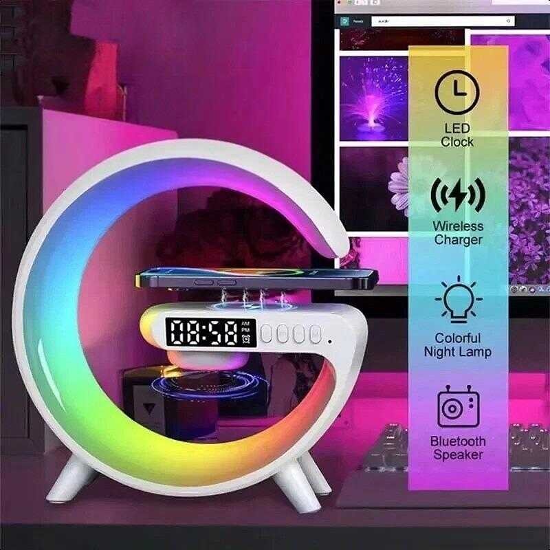 Original G63 Bluetooth Speaker Wireless Charger Table Lamp Alarm Clock ...
