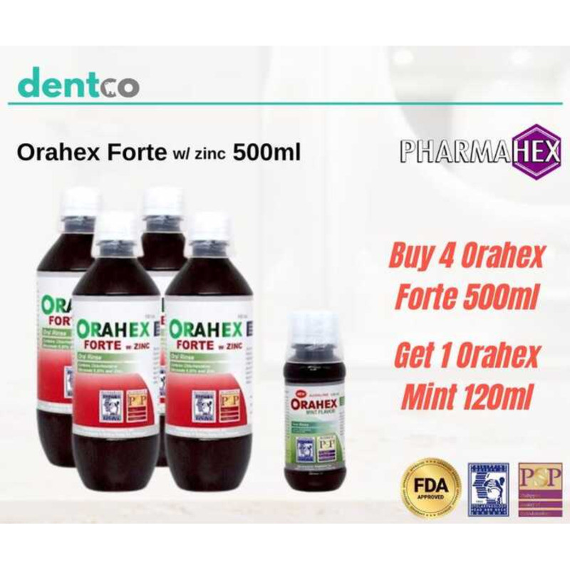 Orahex Forte W/ Zinc 500Ml Promo (Buy 4 And Get 1 Mint 120Ml) F47 ...
